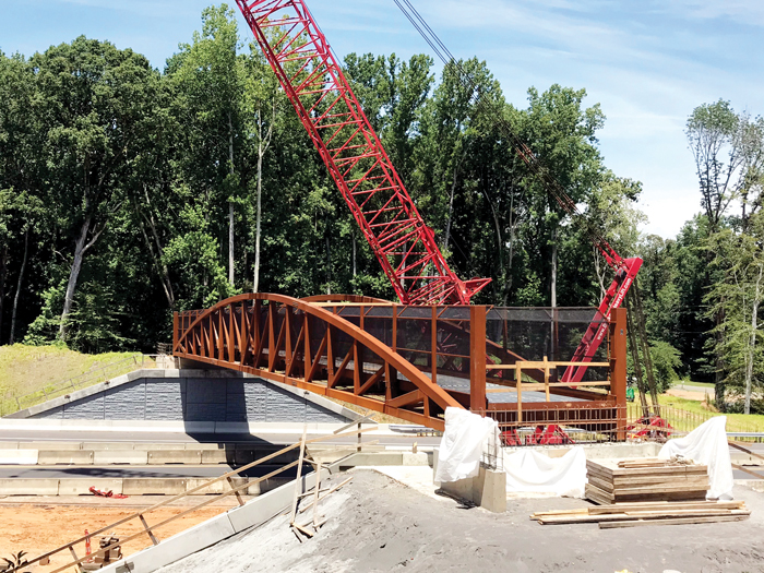 New pedestrian bridge that spans I-40 in Bermuda Run put in place ...