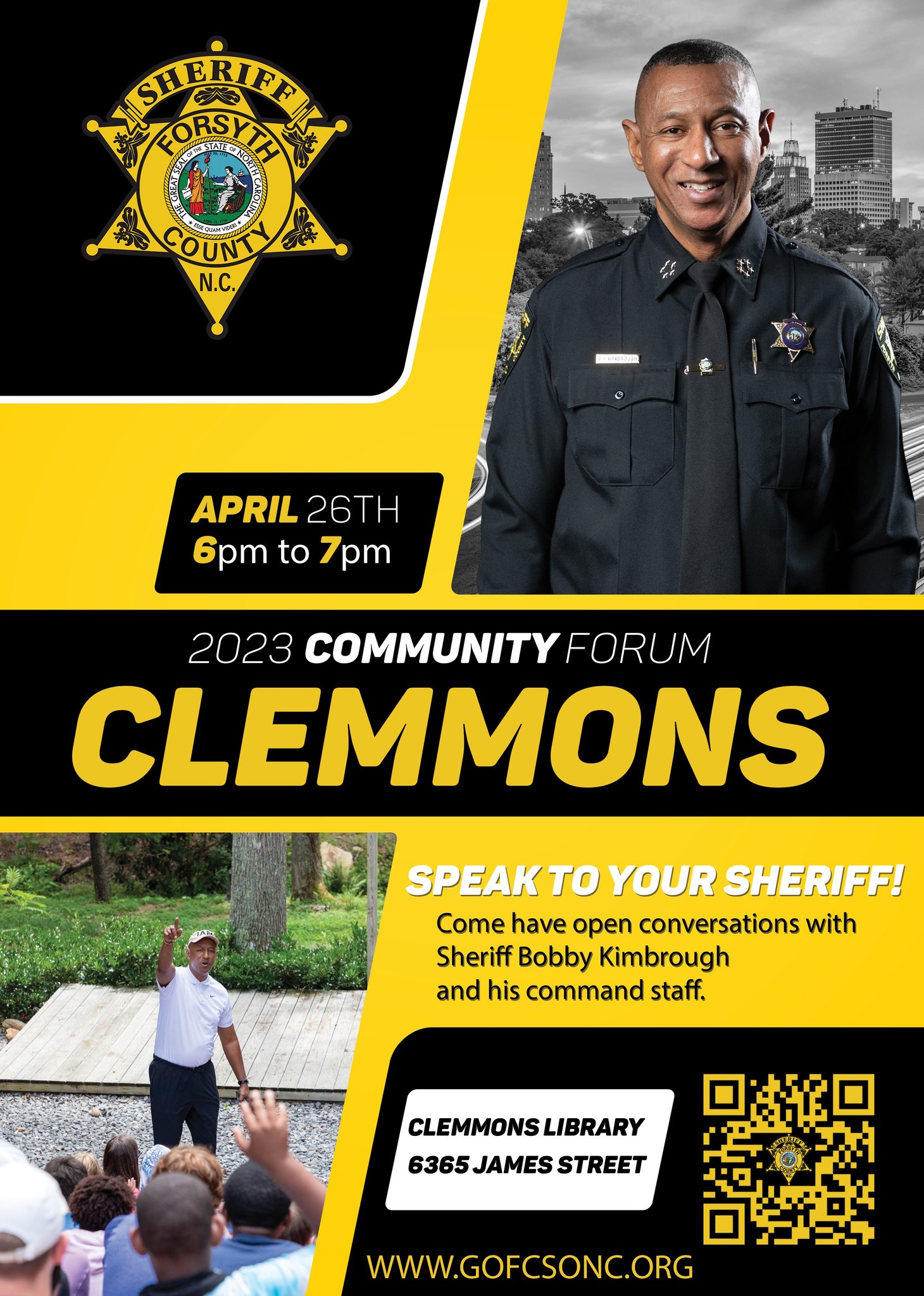 Community Forum with Sheriff Bobby Kimbrough at Clemmons Library April ...